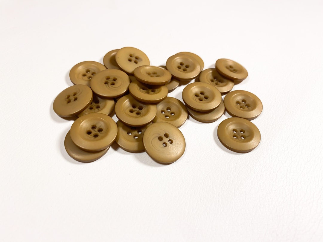 Lot of 12-144 13/16" Dark Khaki Buttons - Neutral Brown / Wholesale 32L ...