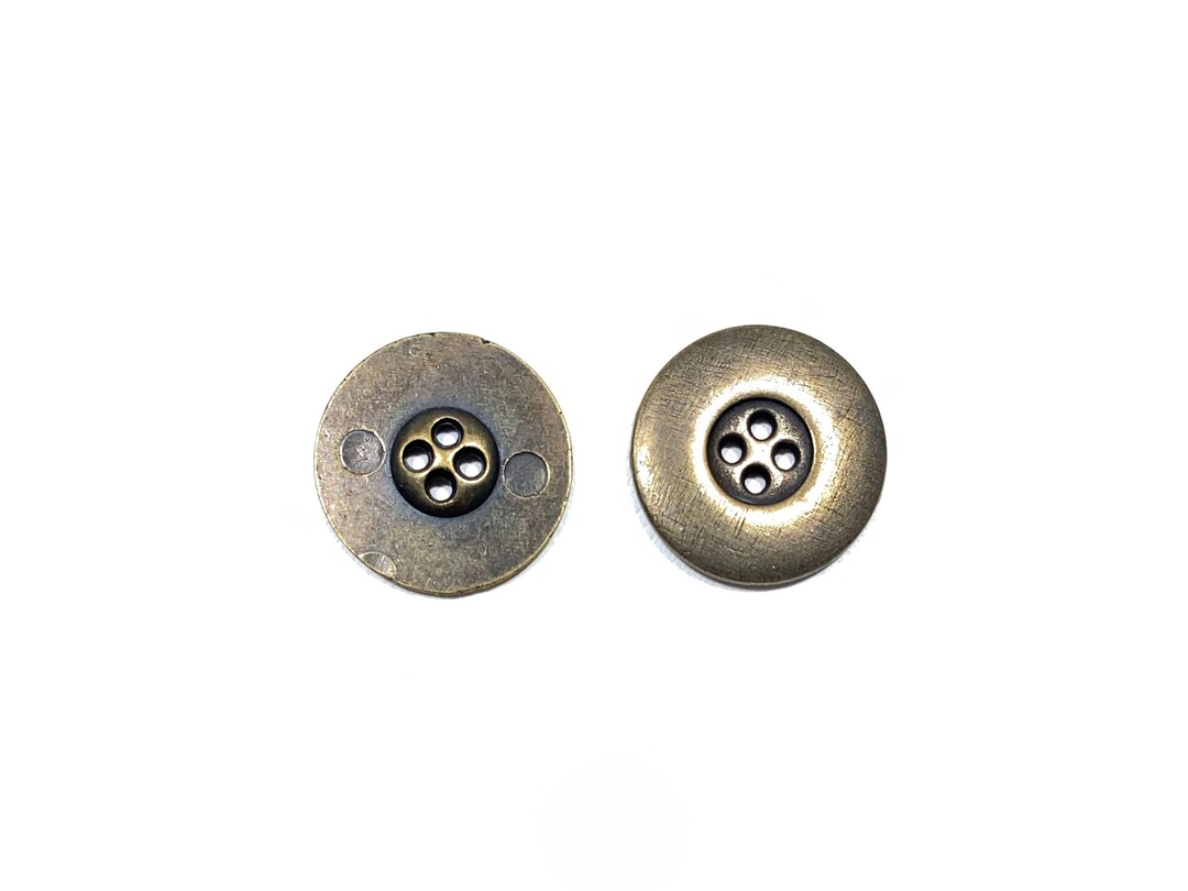 Large Brass Button - 15/16 in | 24 Mm | 36 L - Brushed Face - 4-hole ...