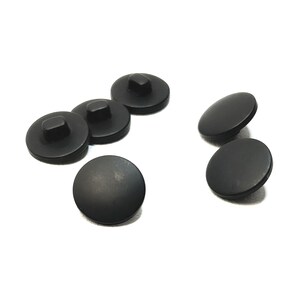 15mm Black Resin Shank Buttons: 5/8" Solid Matte High Quality Vintage ...