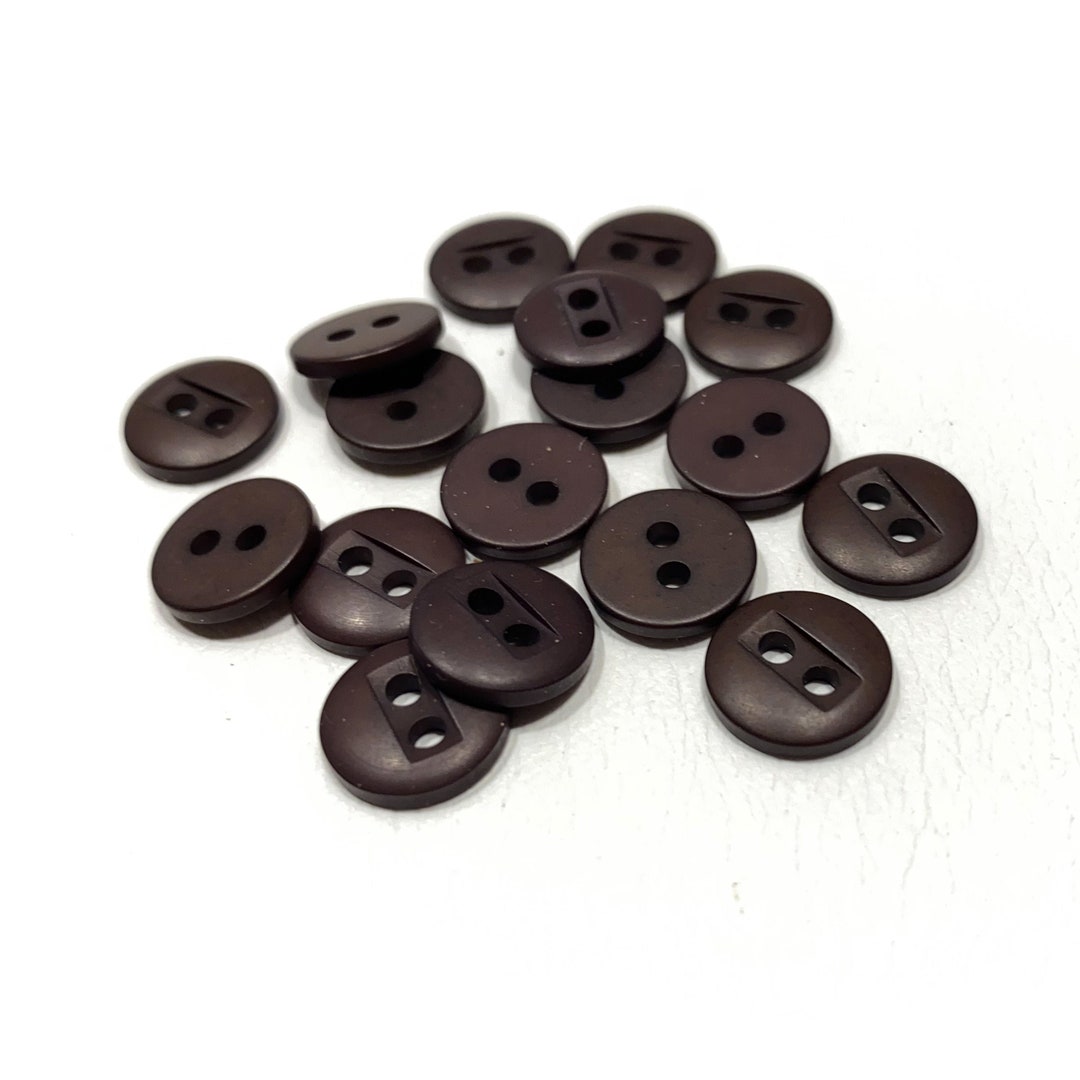 10.5mm Matte Shirt Buttons: 7/16" CHOCOLATE BROWN Vintage Usa-made ...