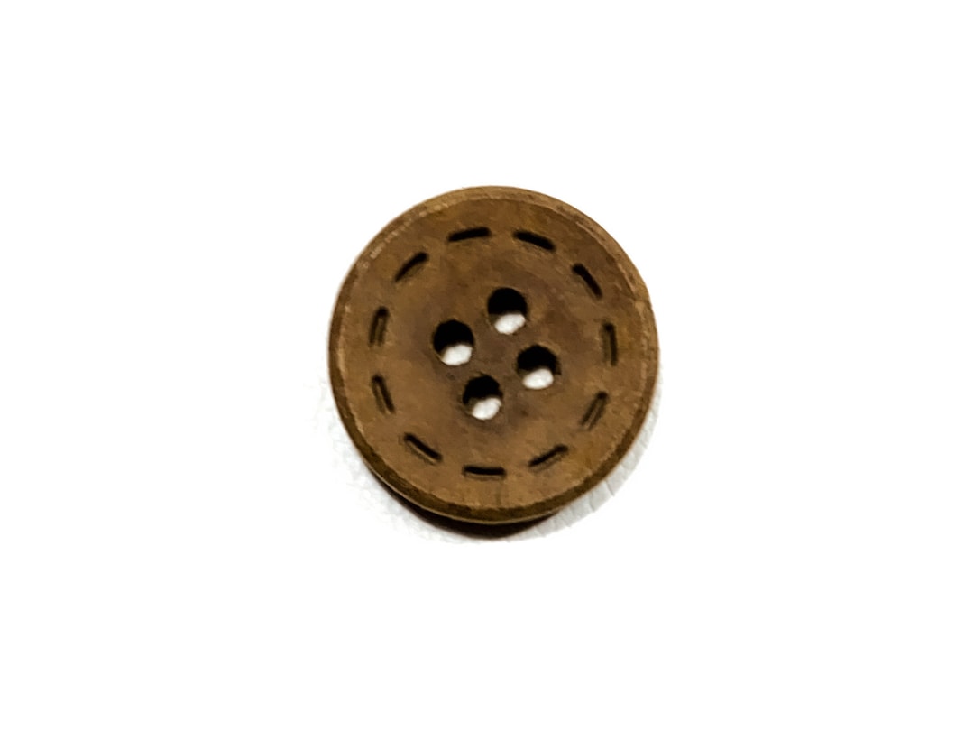 Set of Tooled Leather Look Composite Buttons - 18mm | 28L | 11/16" Dark ...
