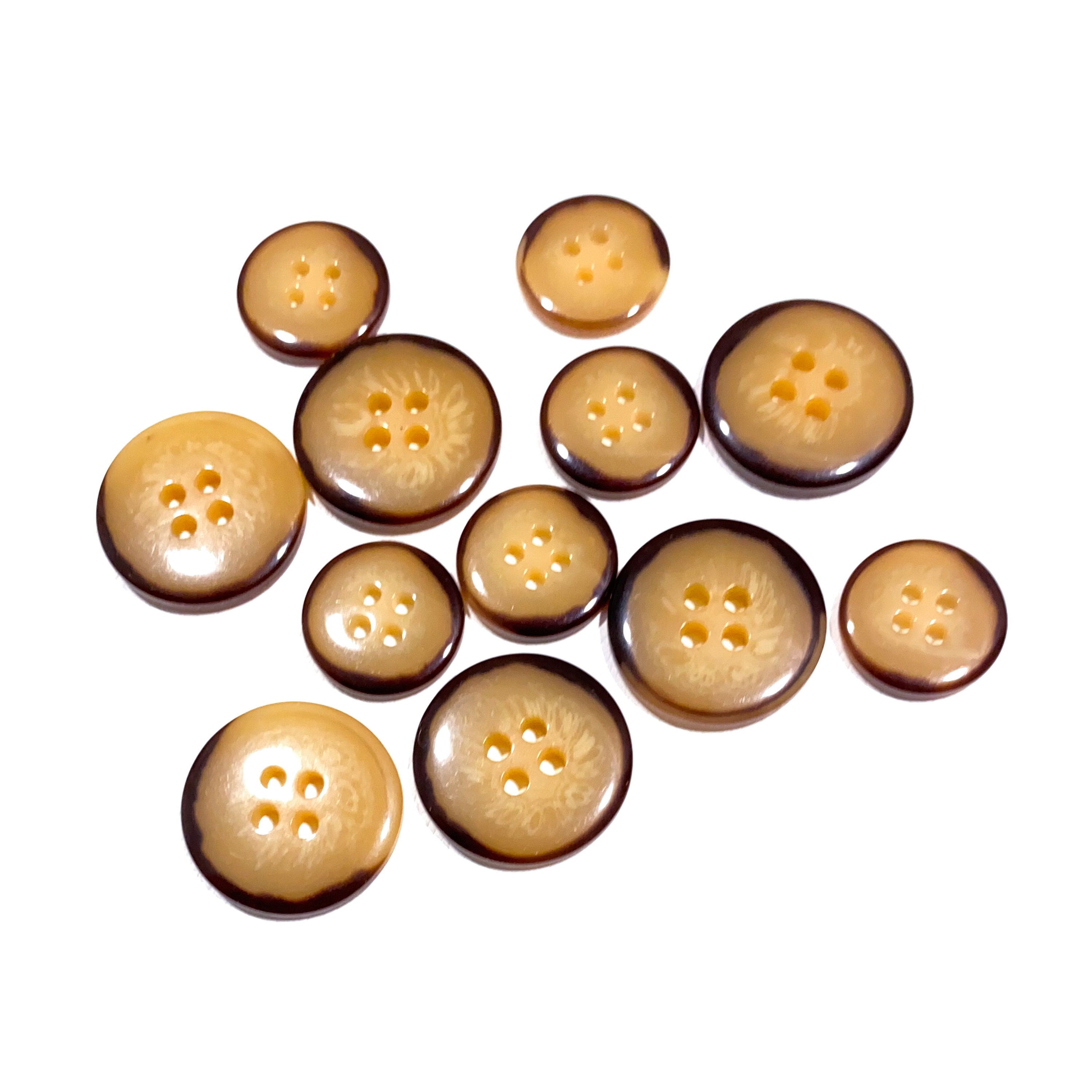 Set of 4-24 Horn Rim Beige Brown Resin Tortoise Shell Buttons | Etsy