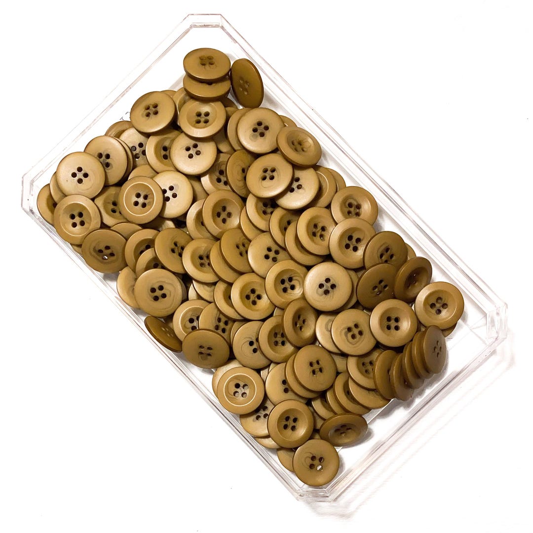21mm Khaki/dark Tan Buttons: 13/16" Neutral Deadstock Vintage Buttons ...