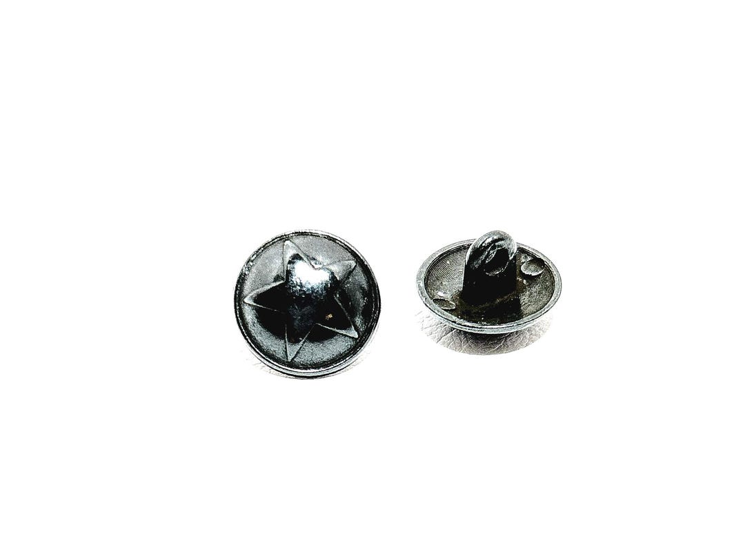 Set of 2-24 STAR Solid Cast Metal Button - 5/8" | 15mm | 24L - GUNMETAL ...