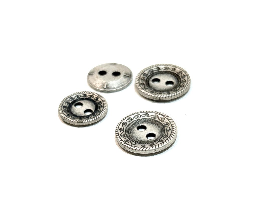 12mm | 15mm Cast Metal Concho Buttons: 1/2" | 5/8" Silver Southwest ...