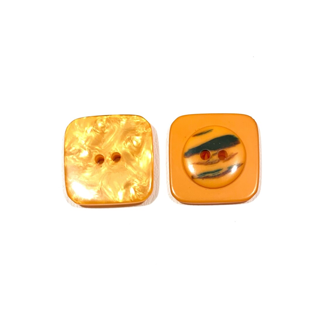 25mm Square Marble Shimmer Buttons: 1" Glossy Vintage Resin Button (set ...