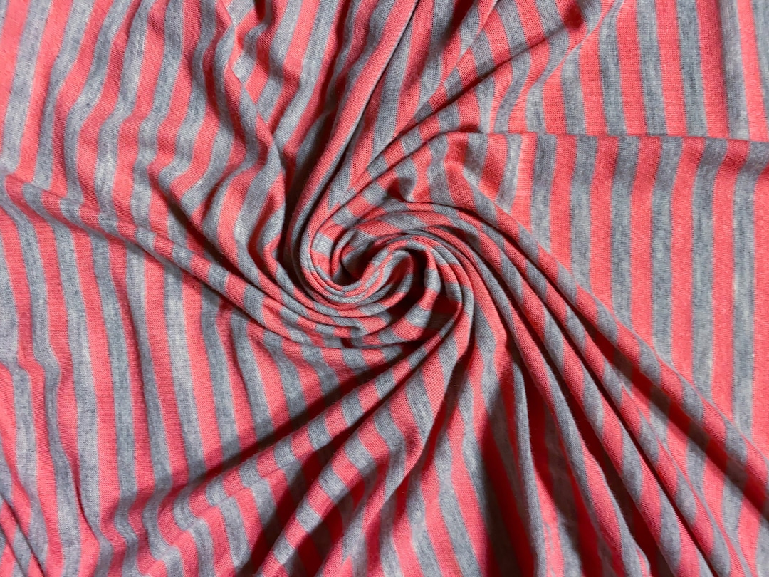 Striped Cotton Jersey Knit: 60" Wide 4-way Stretch Apparel Fabric Sold ...