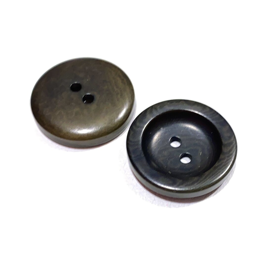 Set of 2-24 Vegetable Ivory Buttons 32L | 13/16" Dark Green Olive ...