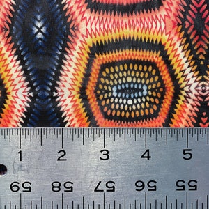 Psychedelic Sheer Pongee - Neon Tribal - Chiffon - Black / Blue ...