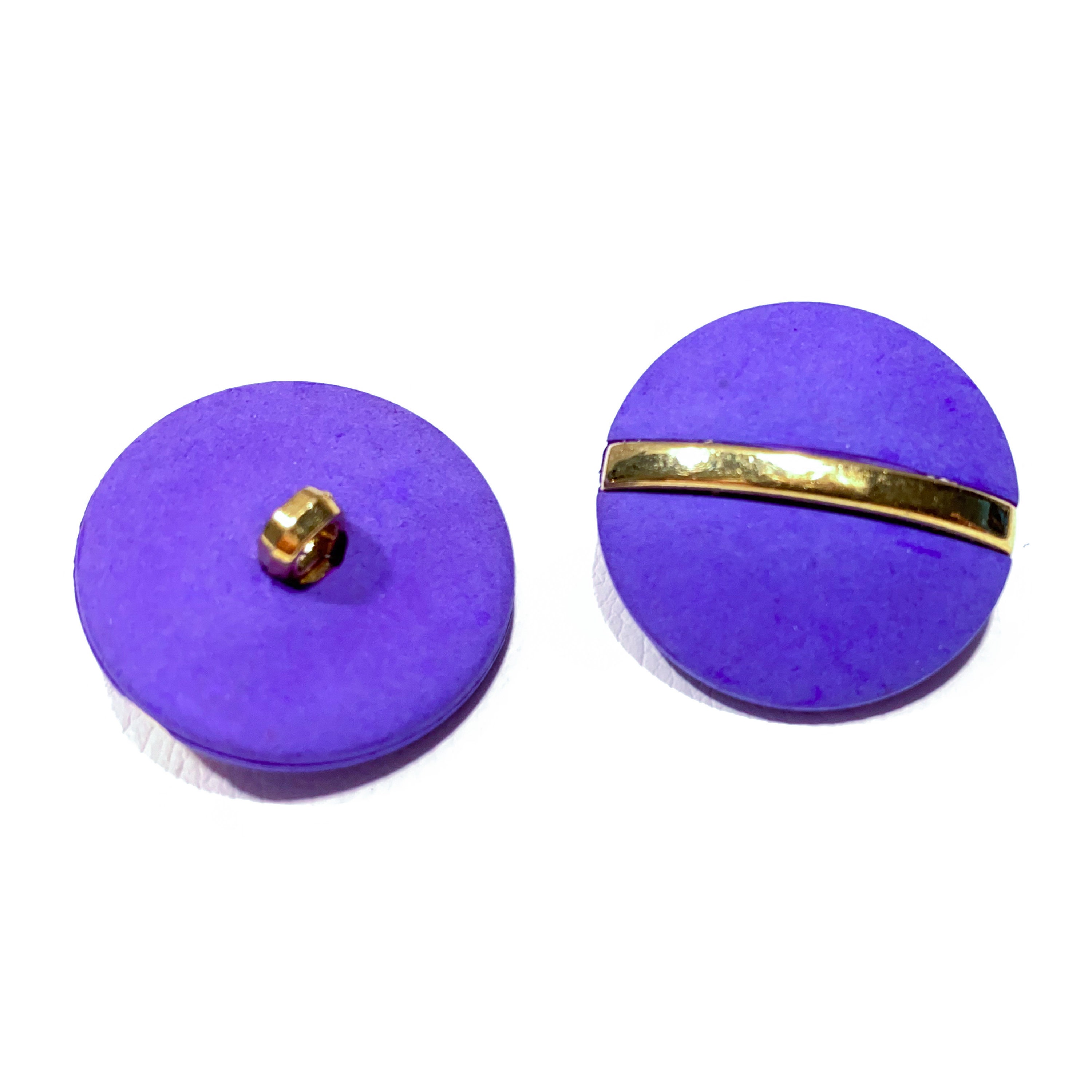 Set of 2-12 Huge Dramatic 1 Purple / Gold Shank Buttons - Etsy UK