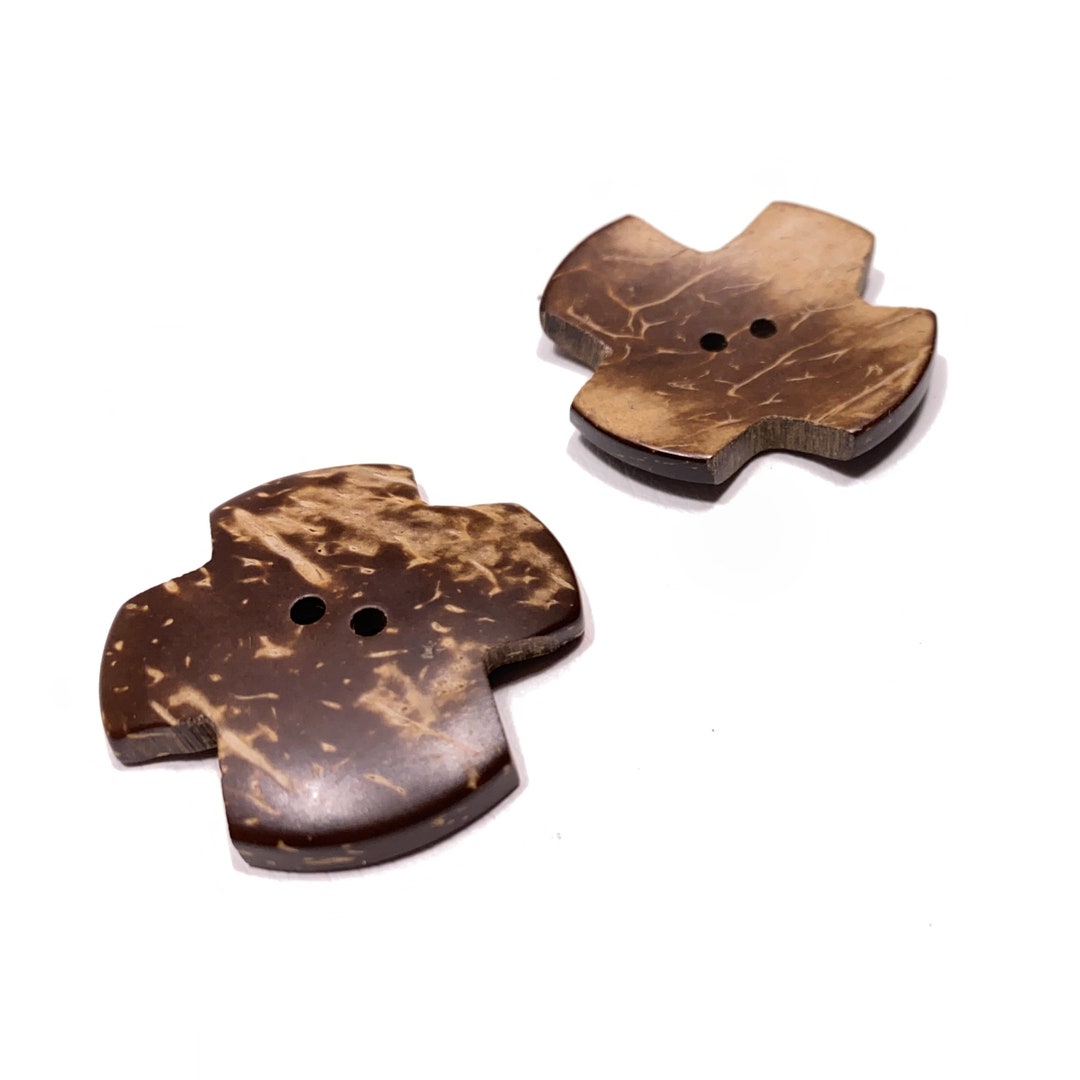 Set of 2-24 Carved Coconut Shell Button - 1 3/8" | 34mm | 54L - X ...