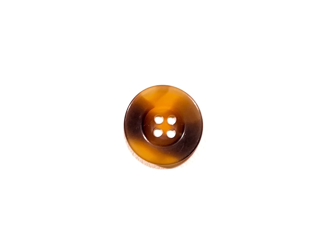 20mm Tortoise Shell Buttons: 13/16" Glossy Faux Horn Vintage 60s Resin ...