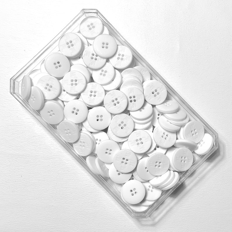 Lot of 50 "med Couture" Matte White Buttons - High Quality! Large - 36 ...