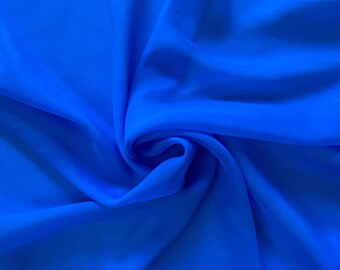 Royal Blue Chiffon Fabric 100% Pure Silk Fabrics for Summer - Etsy