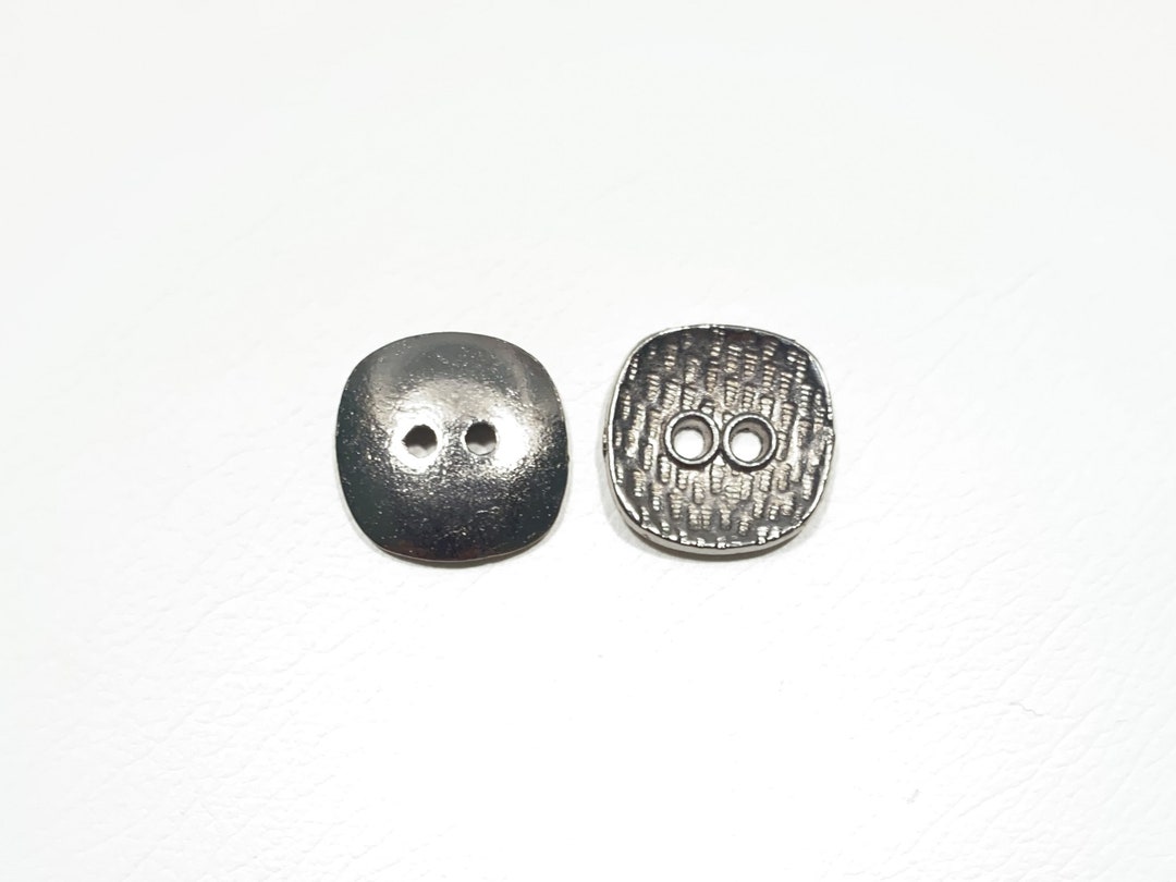Set of 4-24 Rounded Square Cast Metal Button - 5/8 in | 24L | 15mm ...