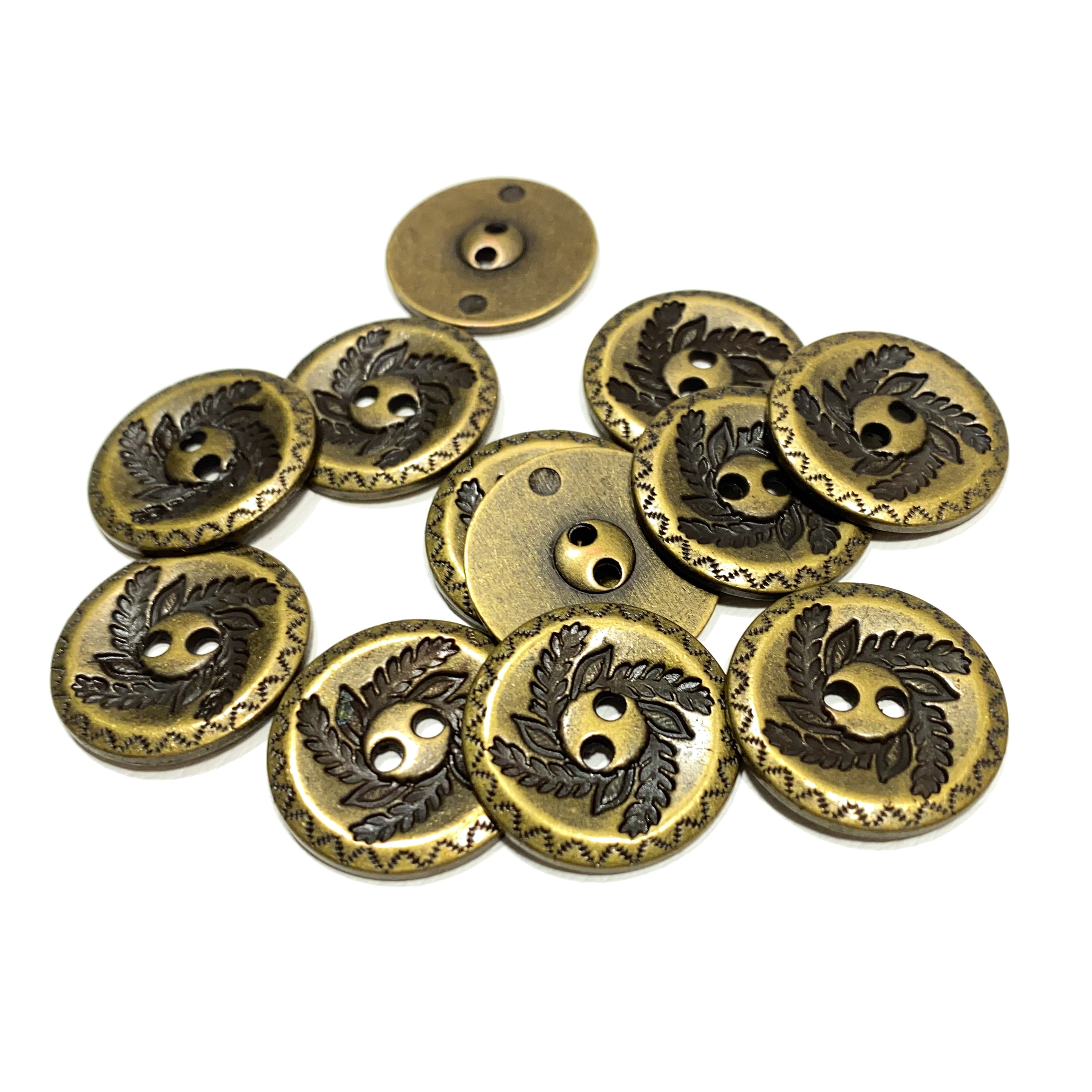 Set of 2-12 Laurel Brass Button 13/16 in 20 Mm 32 L - Etsy UK