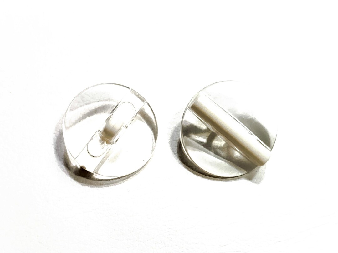 Set of GLOSSY Clear Acrylic Resin Shank Buttons - 38L | 24mm | 15/16 ...