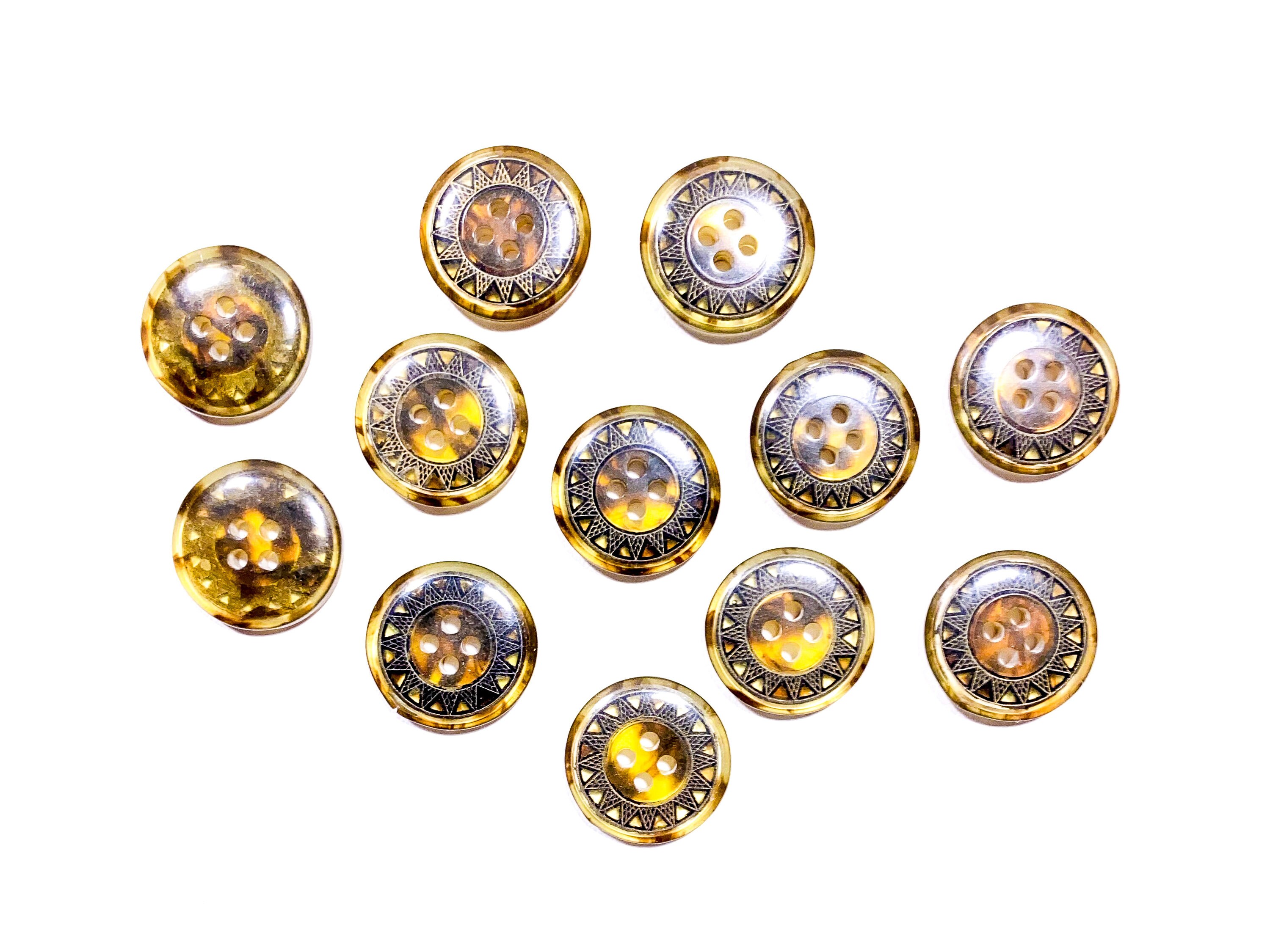 Set of 4 Brass Sunflower Resin Inlay 7/8 Vintage Buttons - Etsy Australia