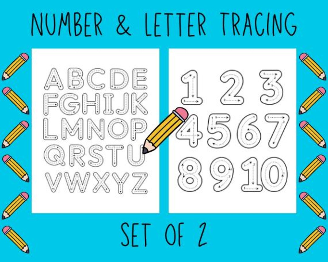 Number & Letter Tracing Digital Download | Printable Learning Sheets ...