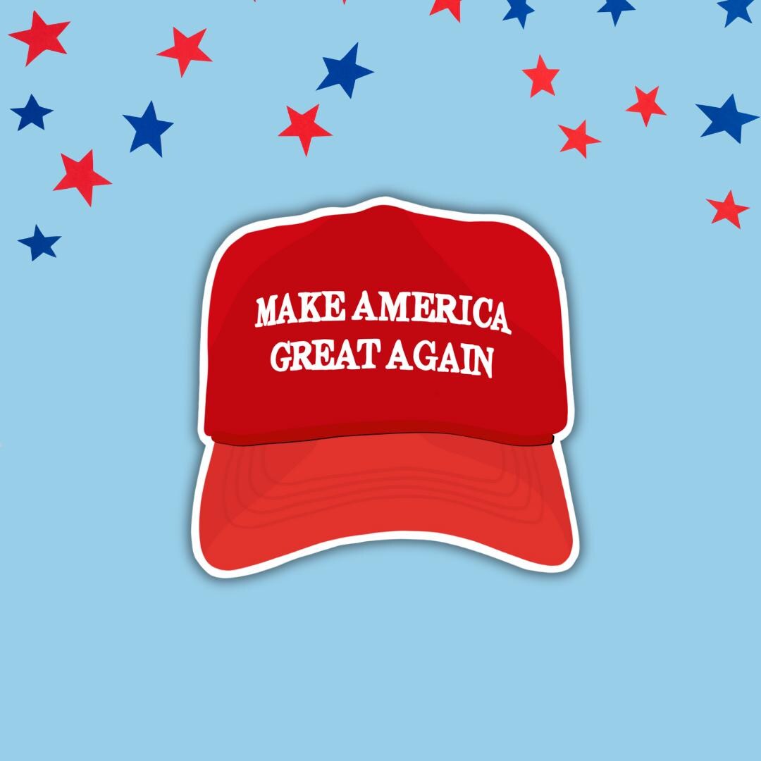 MAGA Hat Sticker Patriotic Red Hat Decal Support Trump USA Pride ...