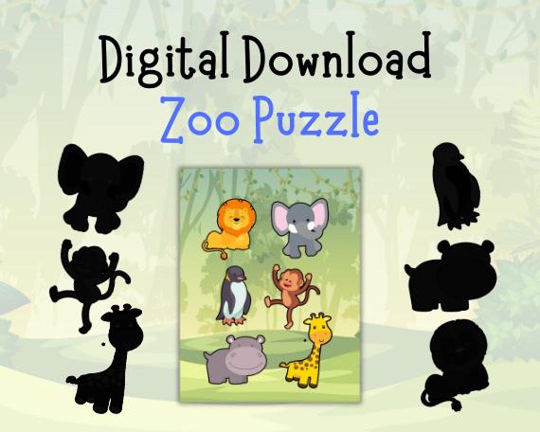 Zoo Animal Toddler Activity Puzzle | Digital Download | Fun Educational ...