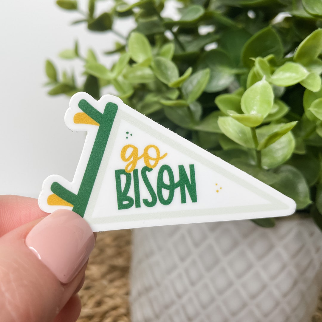 Go Bison Mini Flag Sticker NDSU Sticker Water Bottle / - Etsy