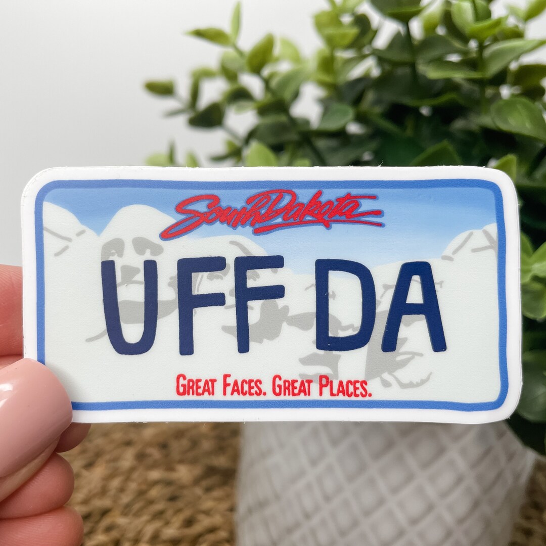 Uffda SD License Plate Sticker South Dakota Sticker Water Bottle ...