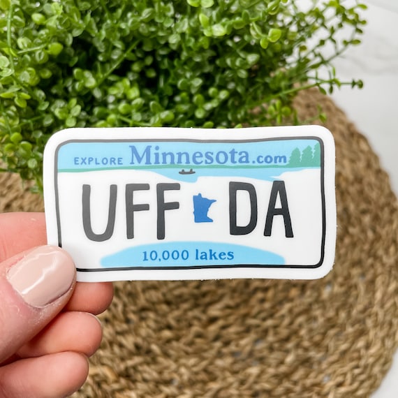 Uffda MN License Plate Sticker Minnesota Sticker Water - Etsy