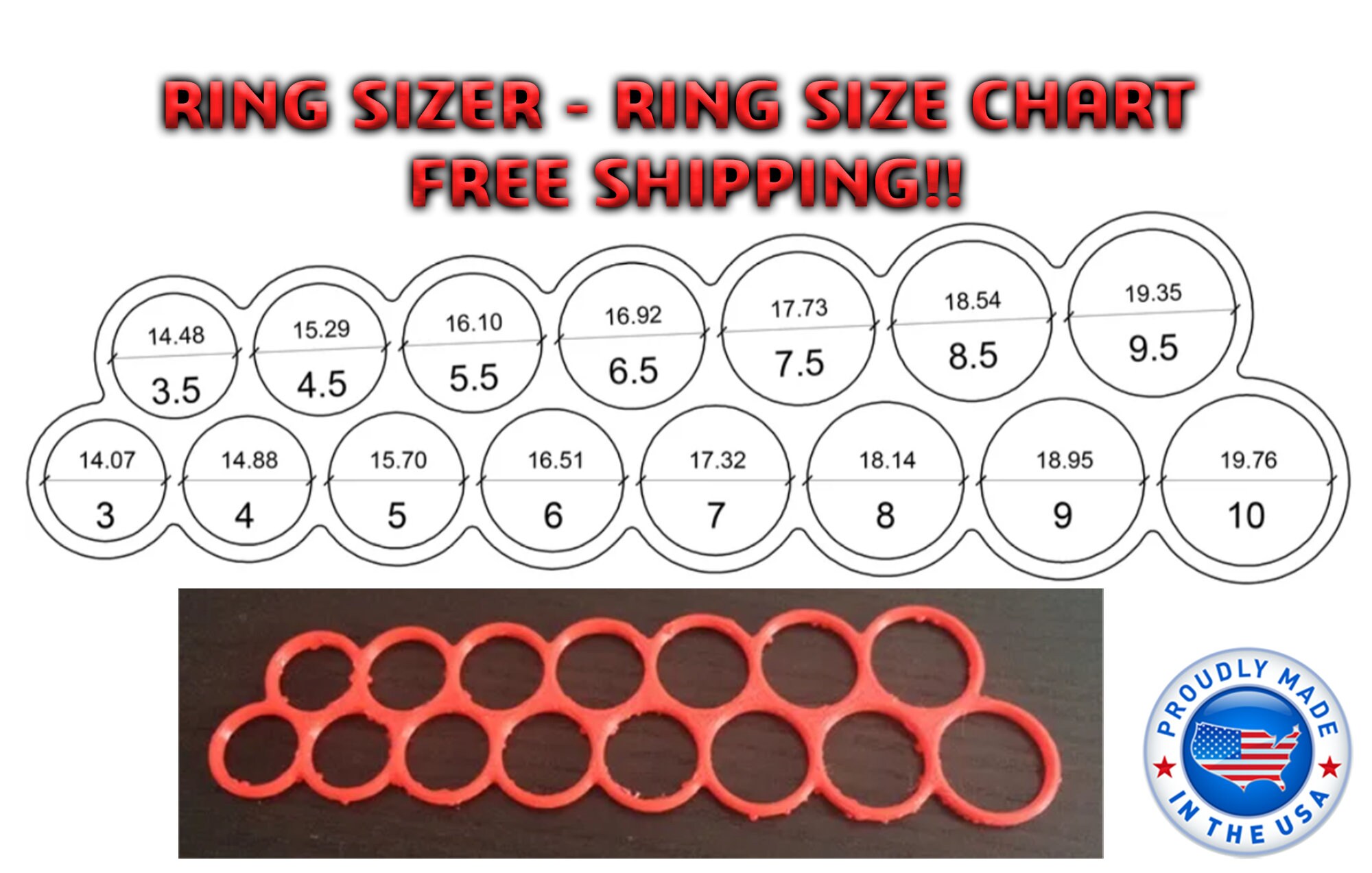 Gans Handbuch Panik Etsy Ring Size Chart Mikrowelle Erziehung Kaugummi