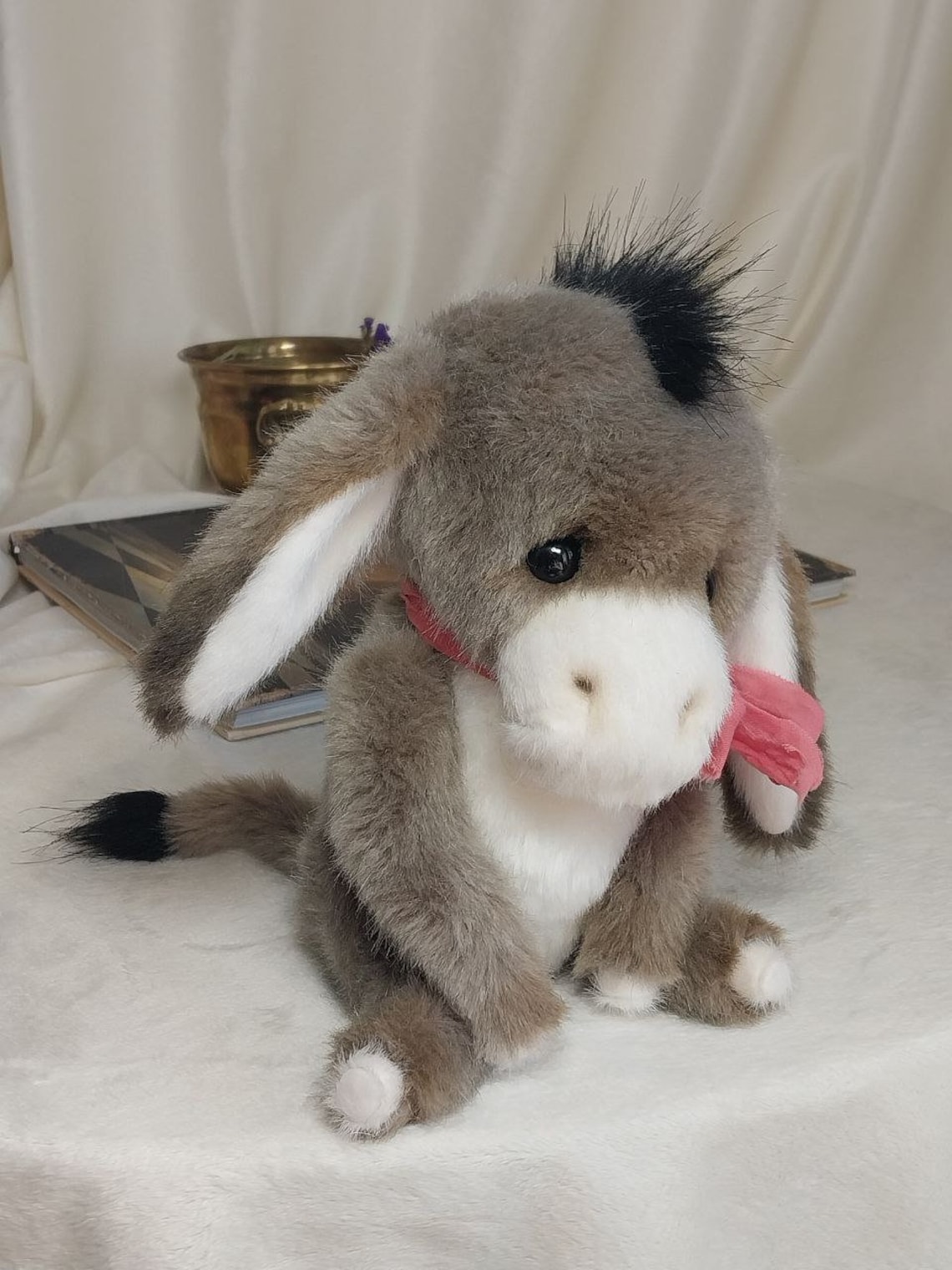 Realistic Donkey, Artificial Stuffed Animal, Cute Baby Miniature Toy ...