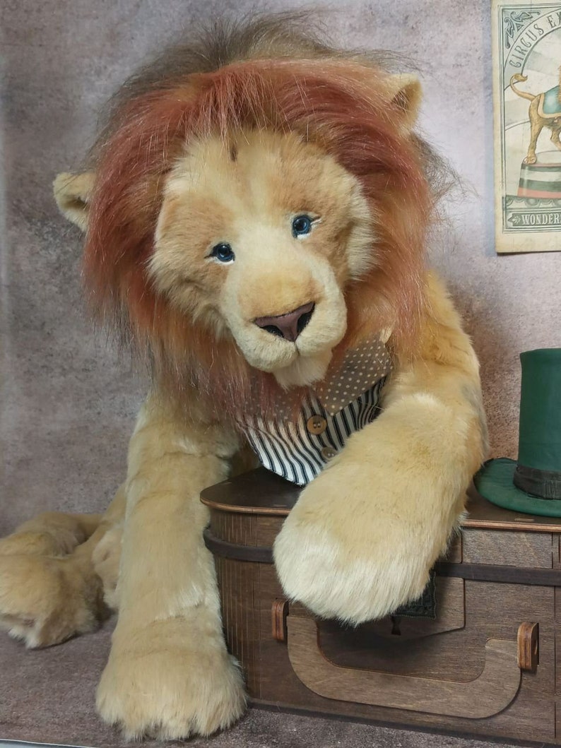 Cachorro de león realista Animal de peluche artificial Lindo juguete ...