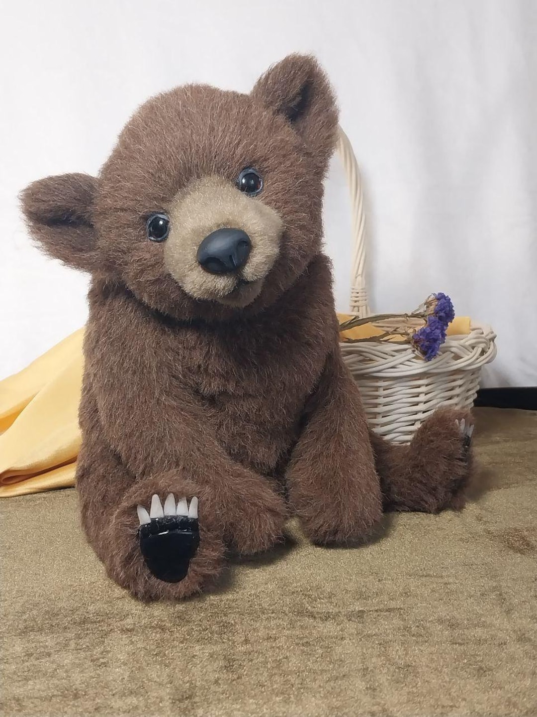 Brown Bear Cub Realistic Toy OOAK Artificial Stuffed Animal Cute ...