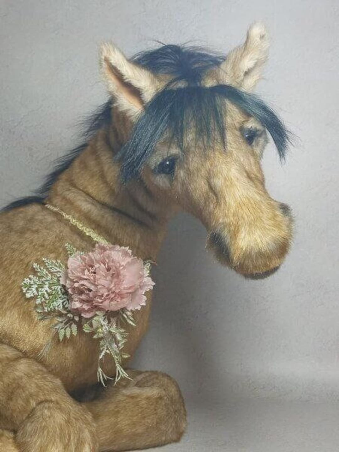 Realistic Horse Artificial Stuffed Animal Cute Pony Toy Soft Sculpture ...