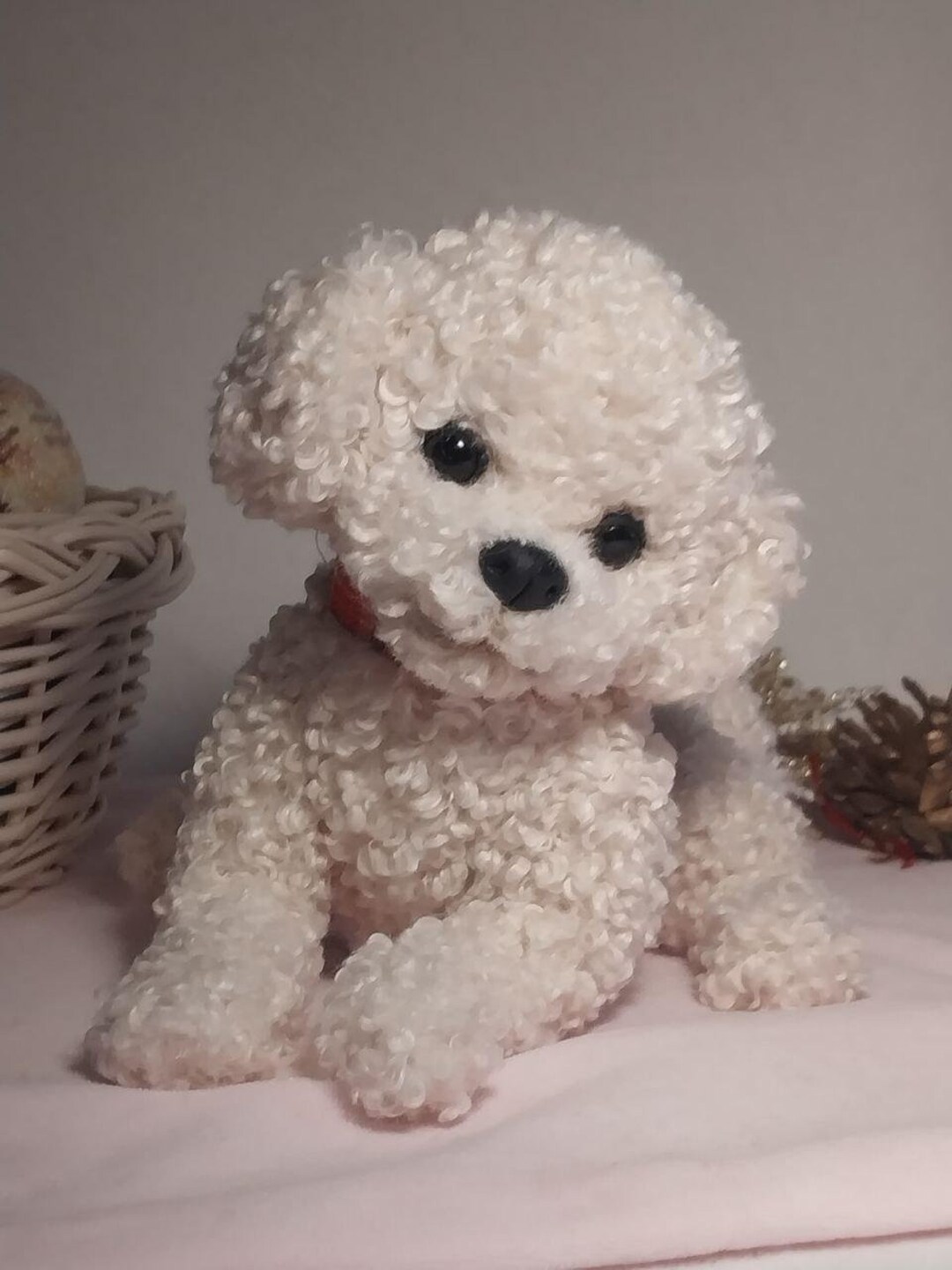 Cute Bichon Frise Dog Realistic Toy OOAK Artificial Stuffed Animal Cute ...