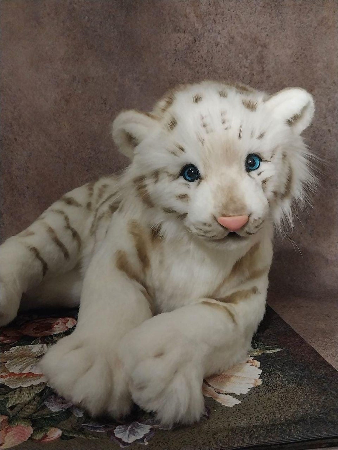 Realistic White Tiger Cub Toy OOAK Artificial Stuffed Animal Cute ...