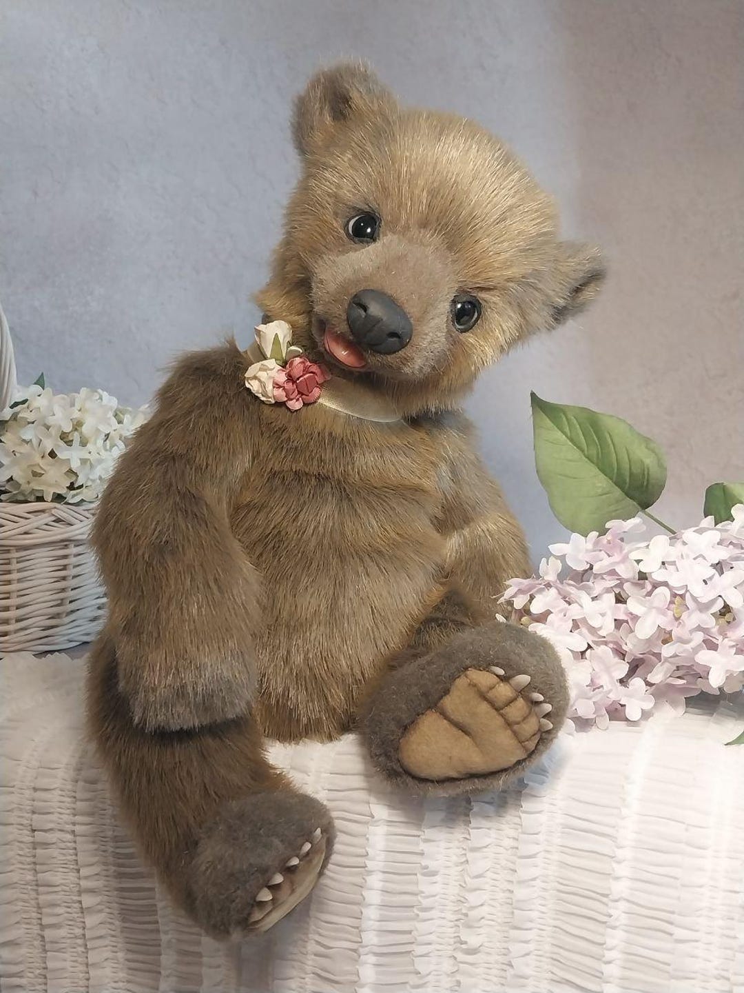 Teddy Bear Realistic Toy OOAK Artificial Stuffed Animal Soft Sculpture ...