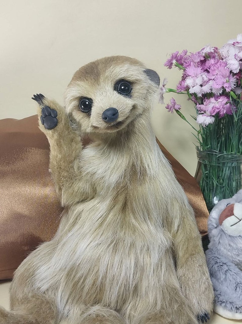 Meerkat Cub Realistic Toy OOAK Artificial Stuffed Animal Cute Mongoose ...