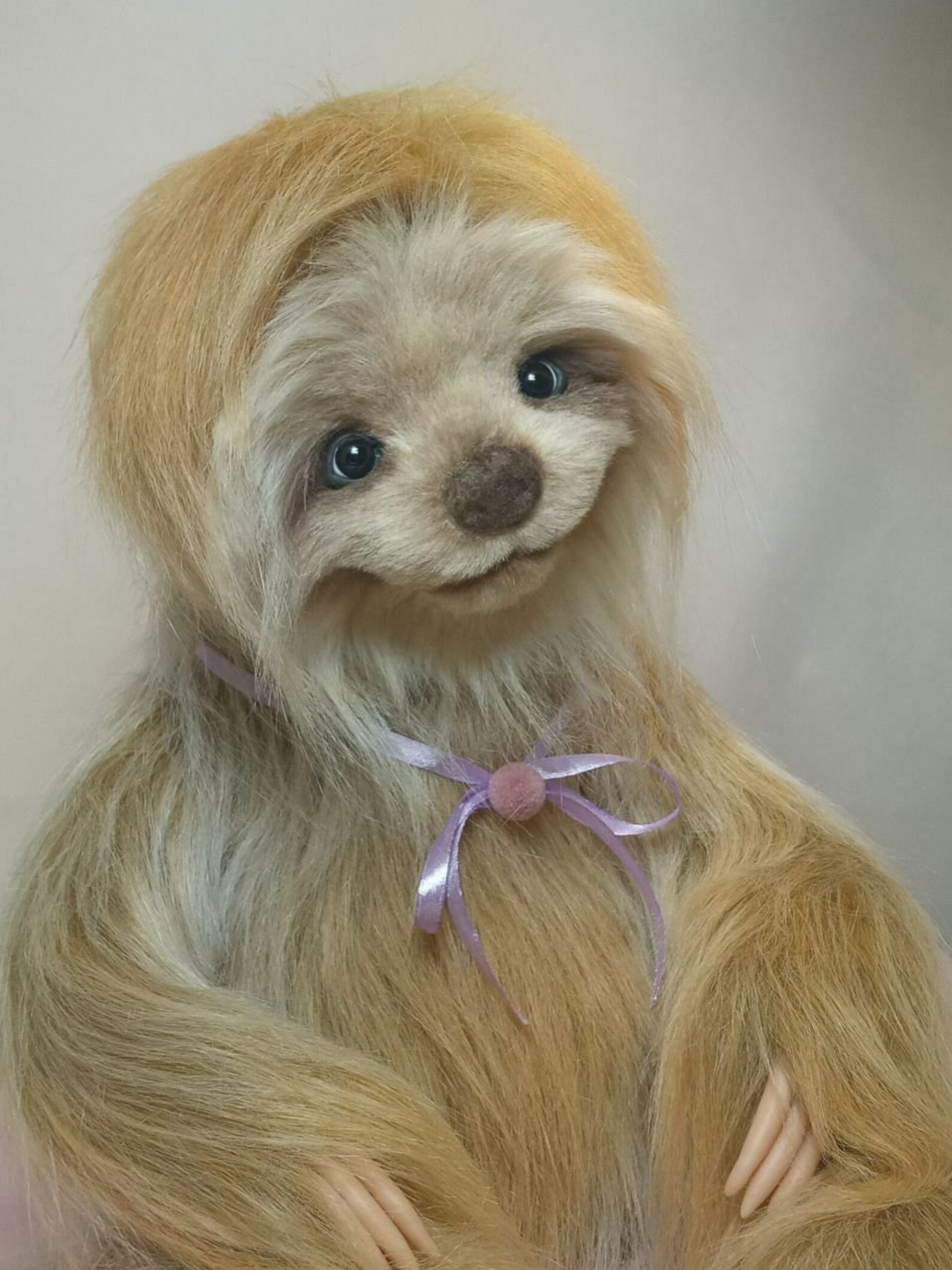 Realistic Cute Baby Sloth Toy Artificial Stuffed Animal Soft Sculpture ...