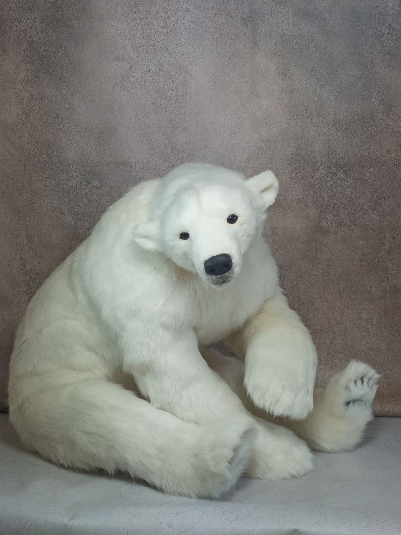 Polar Bear Realistic Toy OOAK Artificial Stuffed Animal Soft Sculpture ...