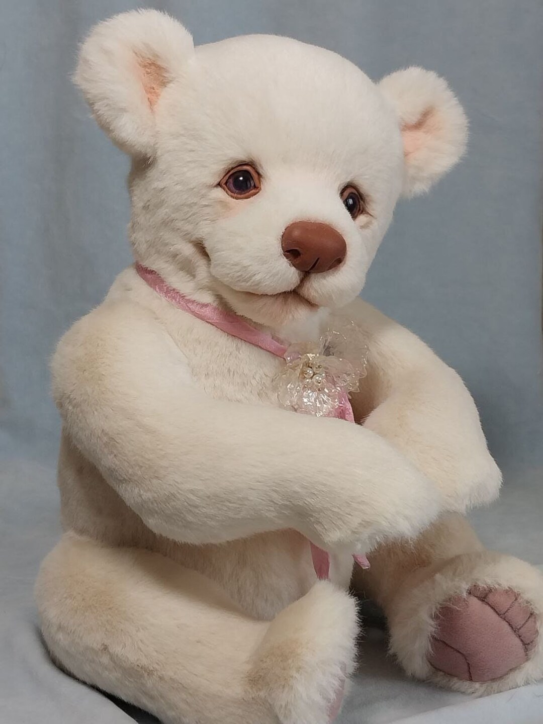 Sweet Teddy Bear Realistic Toy OOAK Artificial Stuffed Animal Soft ...