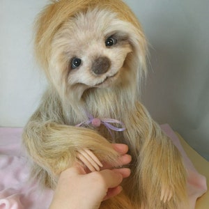 Realistic Cute Baby Sloth Toy Artificial Stuffed Animal Soft Sculpture ...