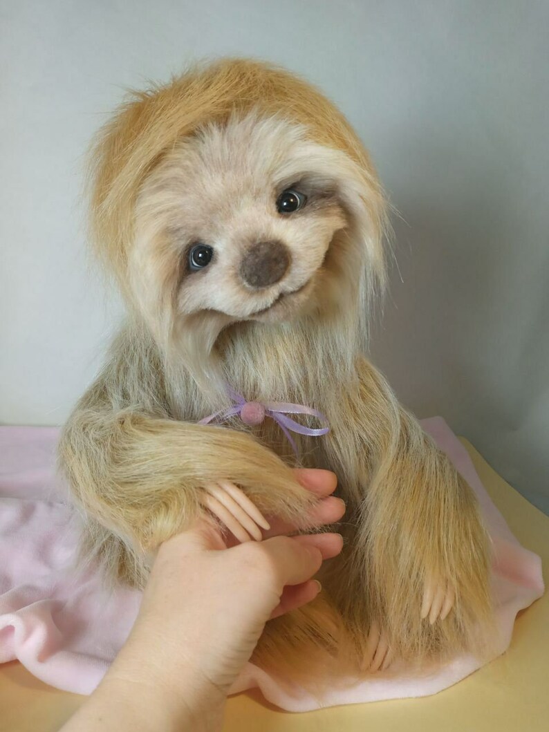 Realistic Cute Baby Sloth Toy Artificial Stuffed Animal Soft Sculpture ...