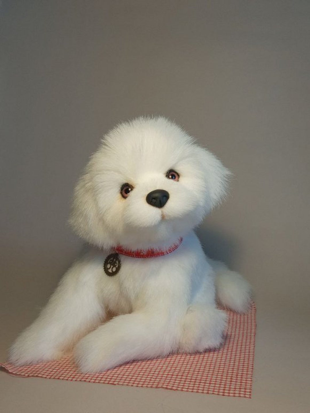 Realistic White Dog Artificial Stuffed Animal Cute Baby Puppy Toy Soft ...