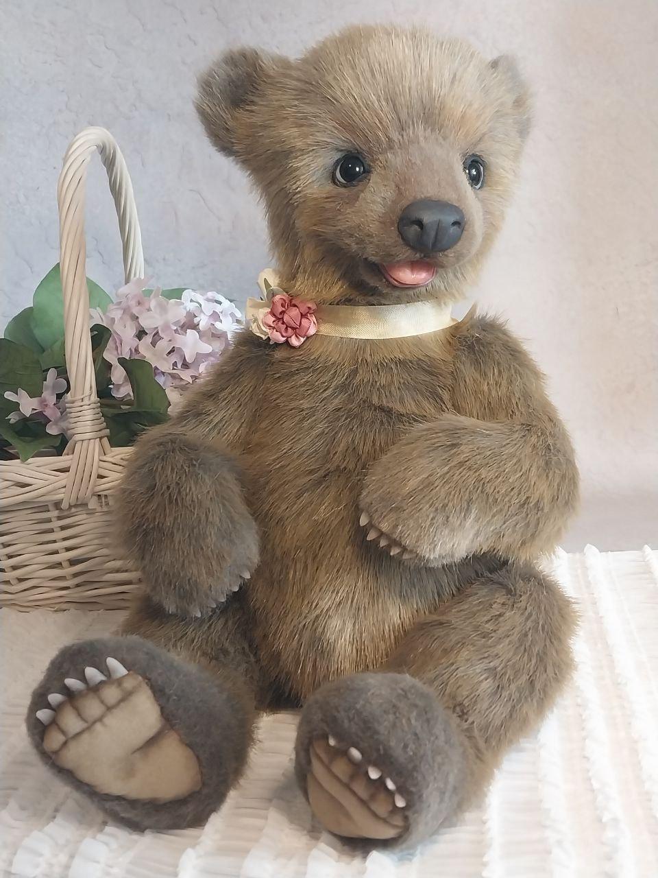 Teddy Bear Realistic Toy OOAK Artificial Stuffed Animal Soft Sculpture ...
