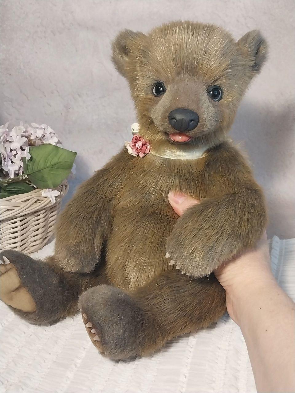 Teddy Bear Realistic Toy OOAK Artificial Stuffed Animal Soft Sculpture ...
