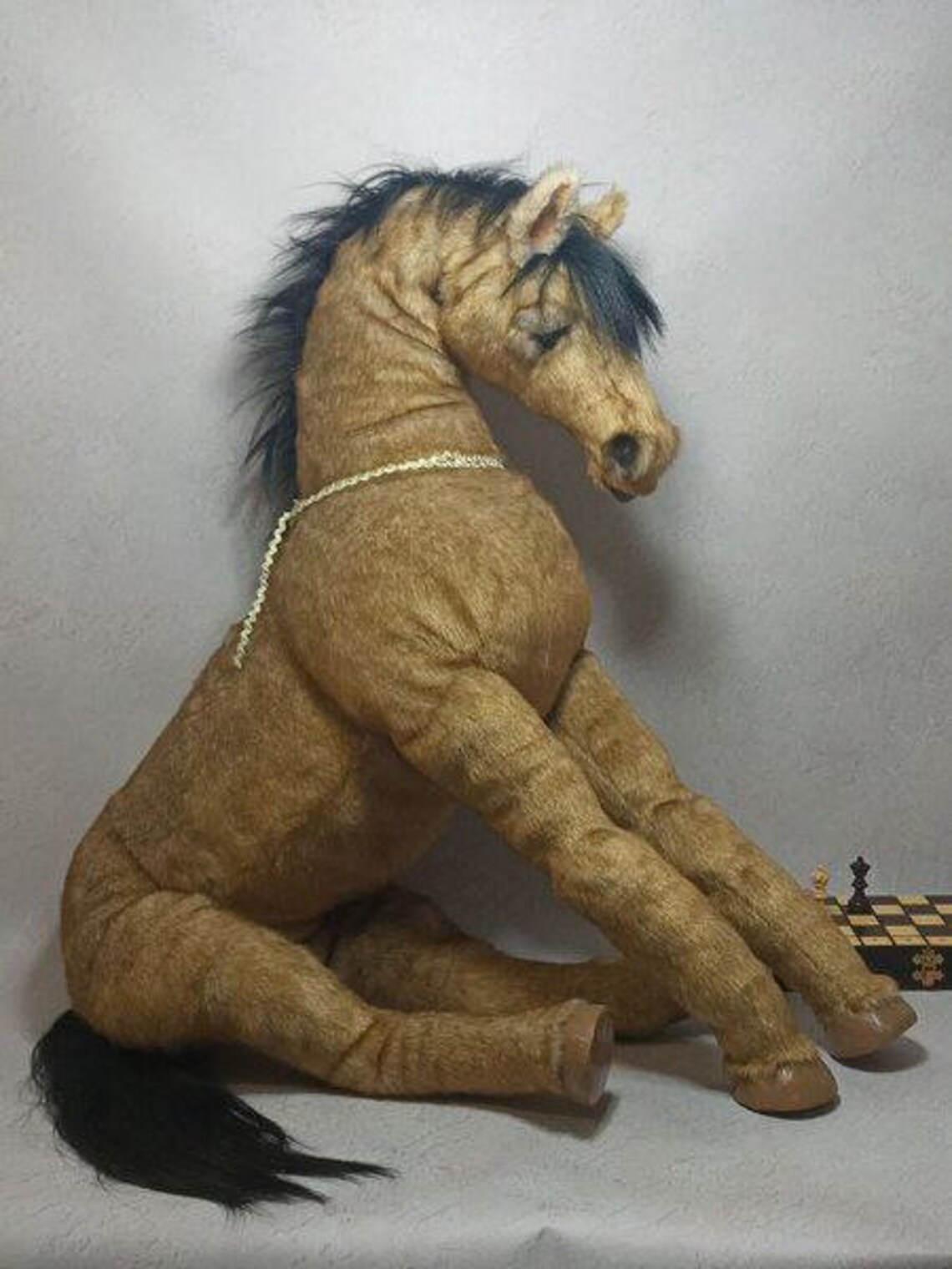 Realistic Horse Artificial Stuffed Animal Cute Pony Toy Soft Sculpture ...