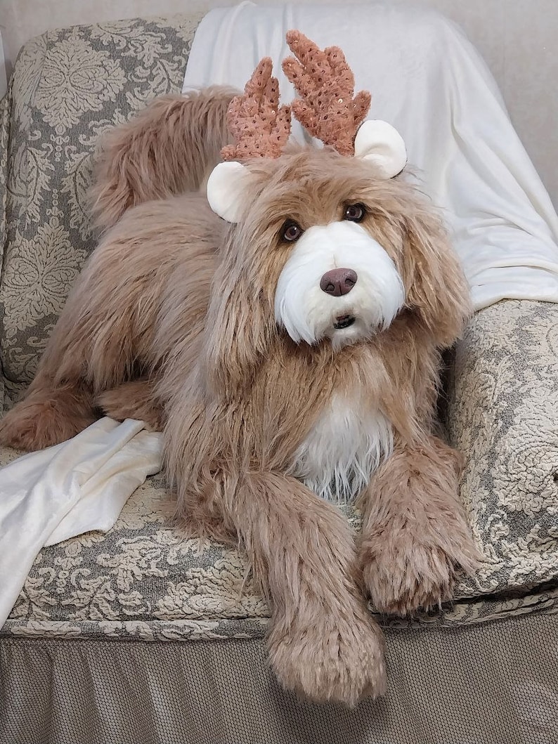 Labradoodle Dog Realistic Toy OOAK Artificial Stuffed Animal Cute Toy ...