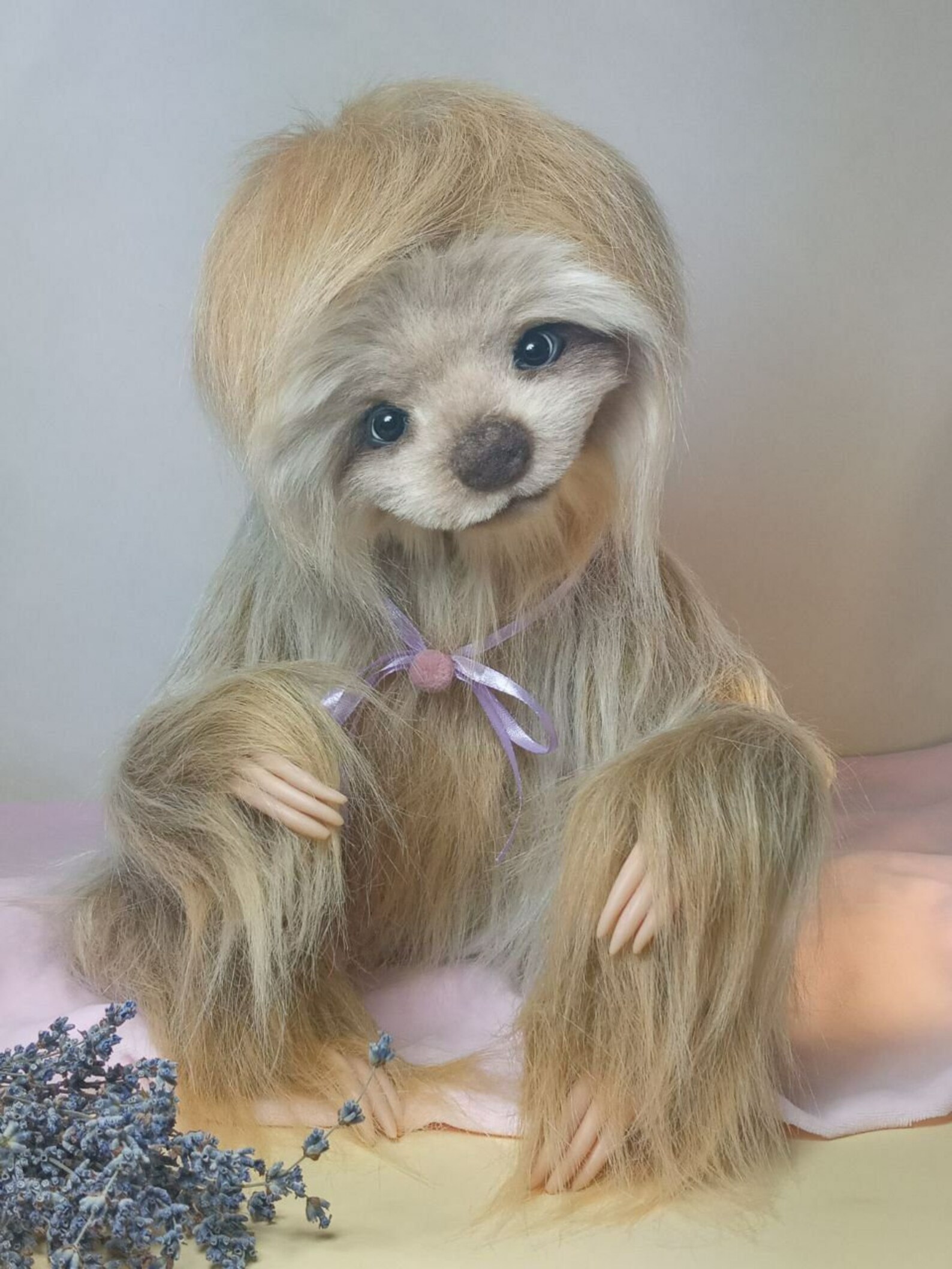 Realistic Cute Baby Sloth Toy Artificial Stuffed Animal Soft Sculpture ...