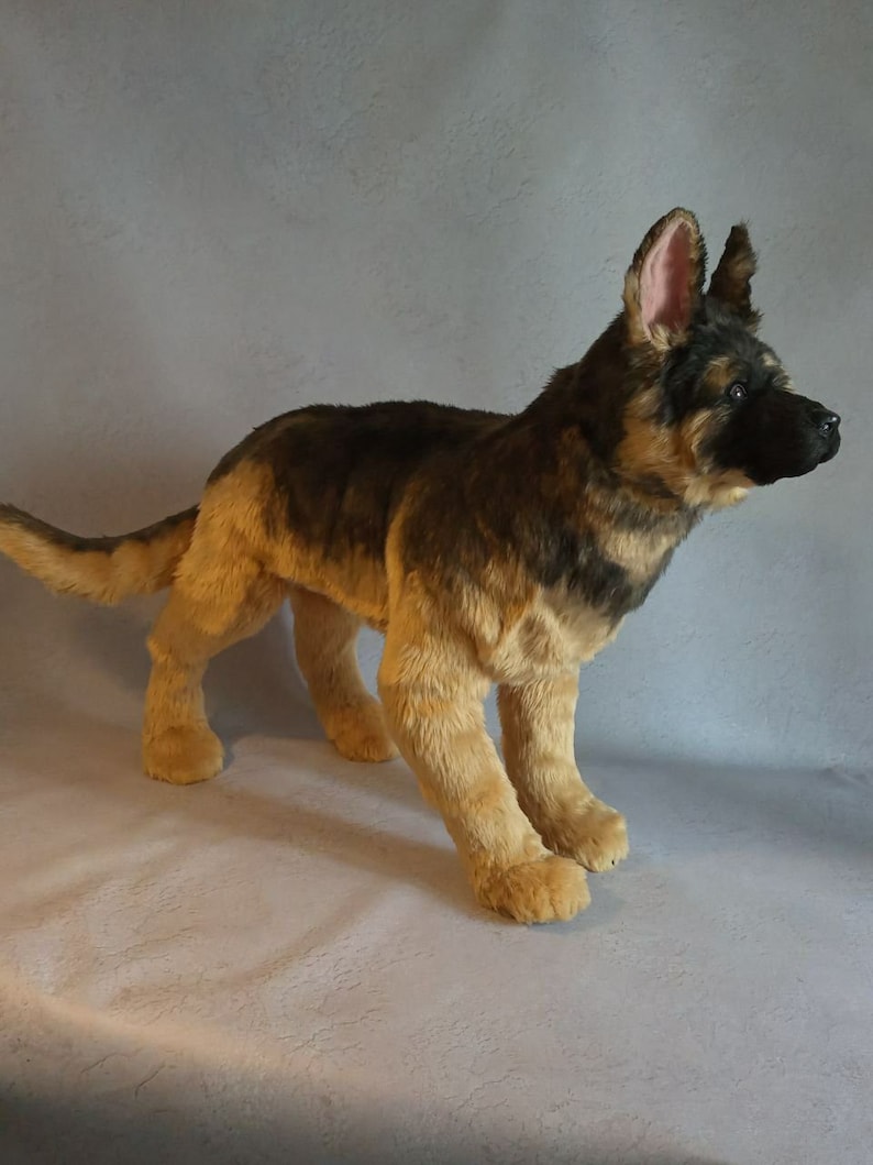 Realistic German Shepherd Dog, Artificial Stuffed Animal, Cute Art Doll ...