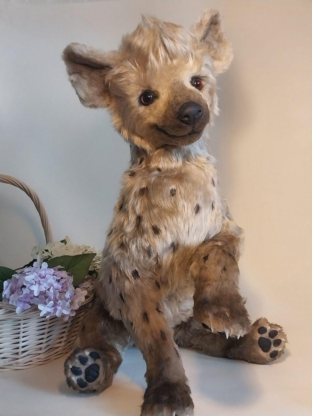 Hyena Realistic Toy OOAK Artificial Stuffed Animal Cute Baby Cub Toy ...